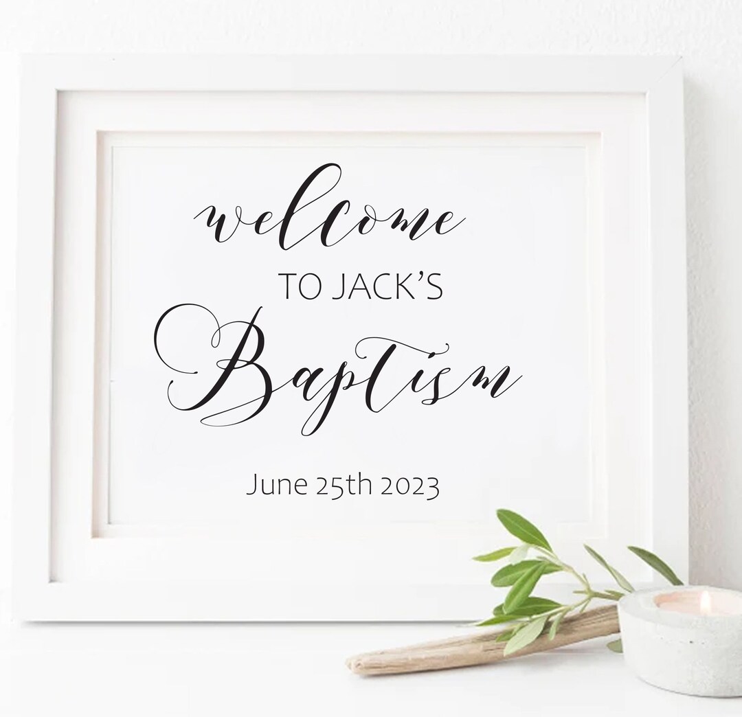 Custom Baptism Sign Decal Sticker, DIY Acrylic Personalised Sign ...