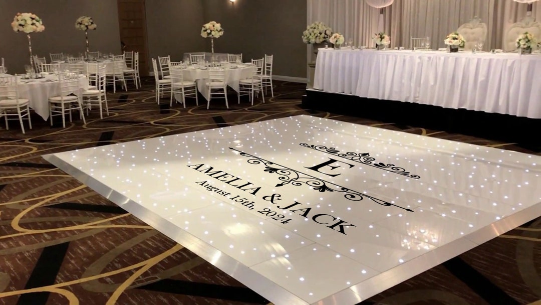 Wedding Sign & Vinyl Dance Floor Decal Sticker - Name Vinyl Floor Decal ...