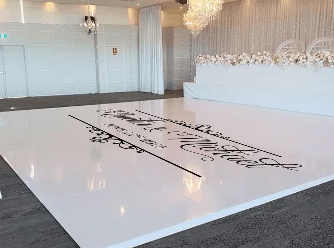 Wedding Sign & Vinyl Dance Floor Decal Sticker - Personlaised Party ...