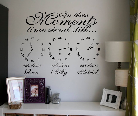 Date of Birth Time Stood Still Memory Clock Decal in These - Etsy