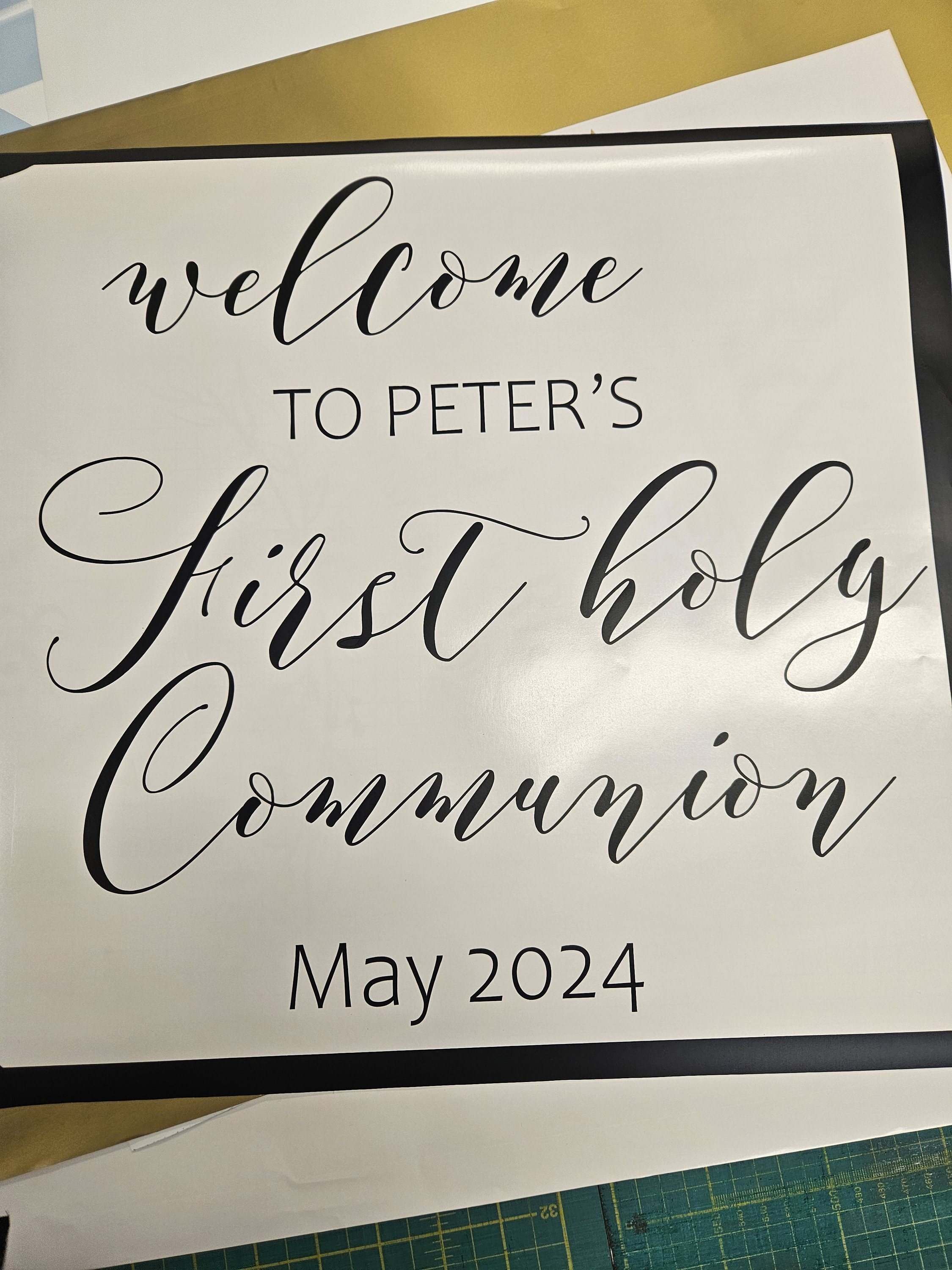 Custom Communion Sign Decal Sticker, DIY Acrylic Personalised Sign ...