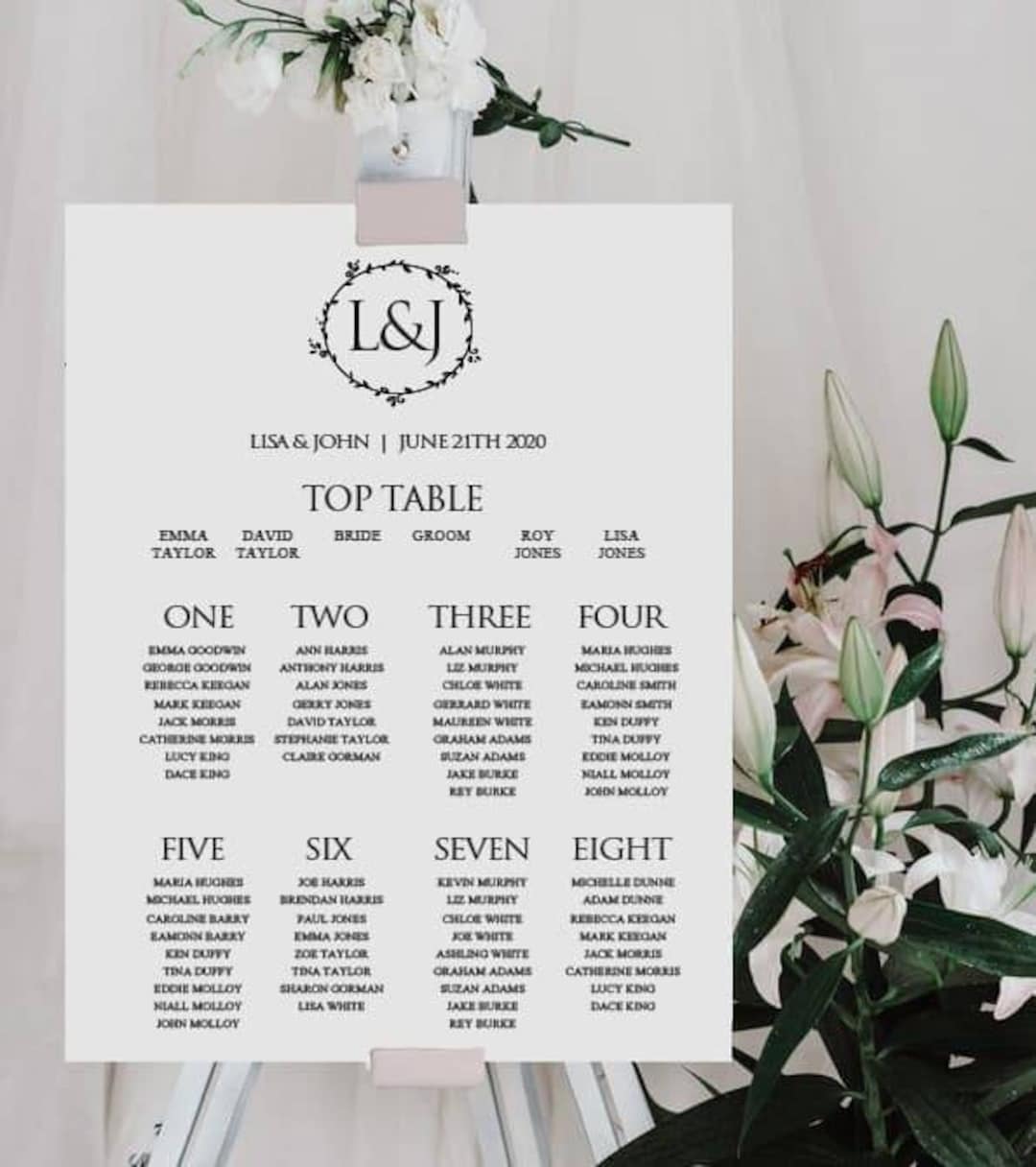 Wedding Sign Wedding Table Plan Decal – Monogram - Etsy