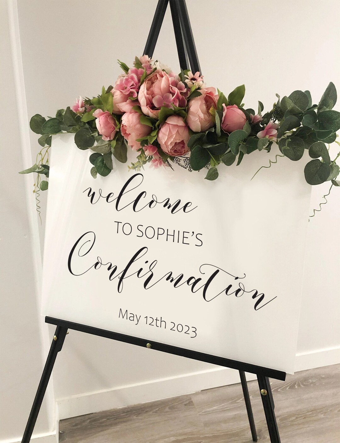 Custom Confirmation Sign Decal Sticker, DIY Acrylic Personalised Sign ...