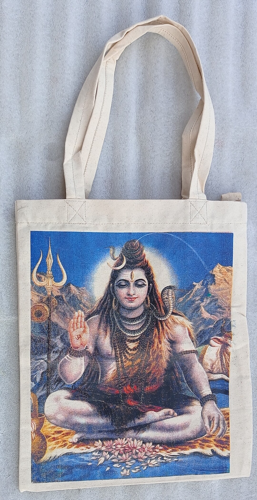 Shiva Shankar Hindu God Zipper Tote Bagcotton Canvas Shopping Yoga ...