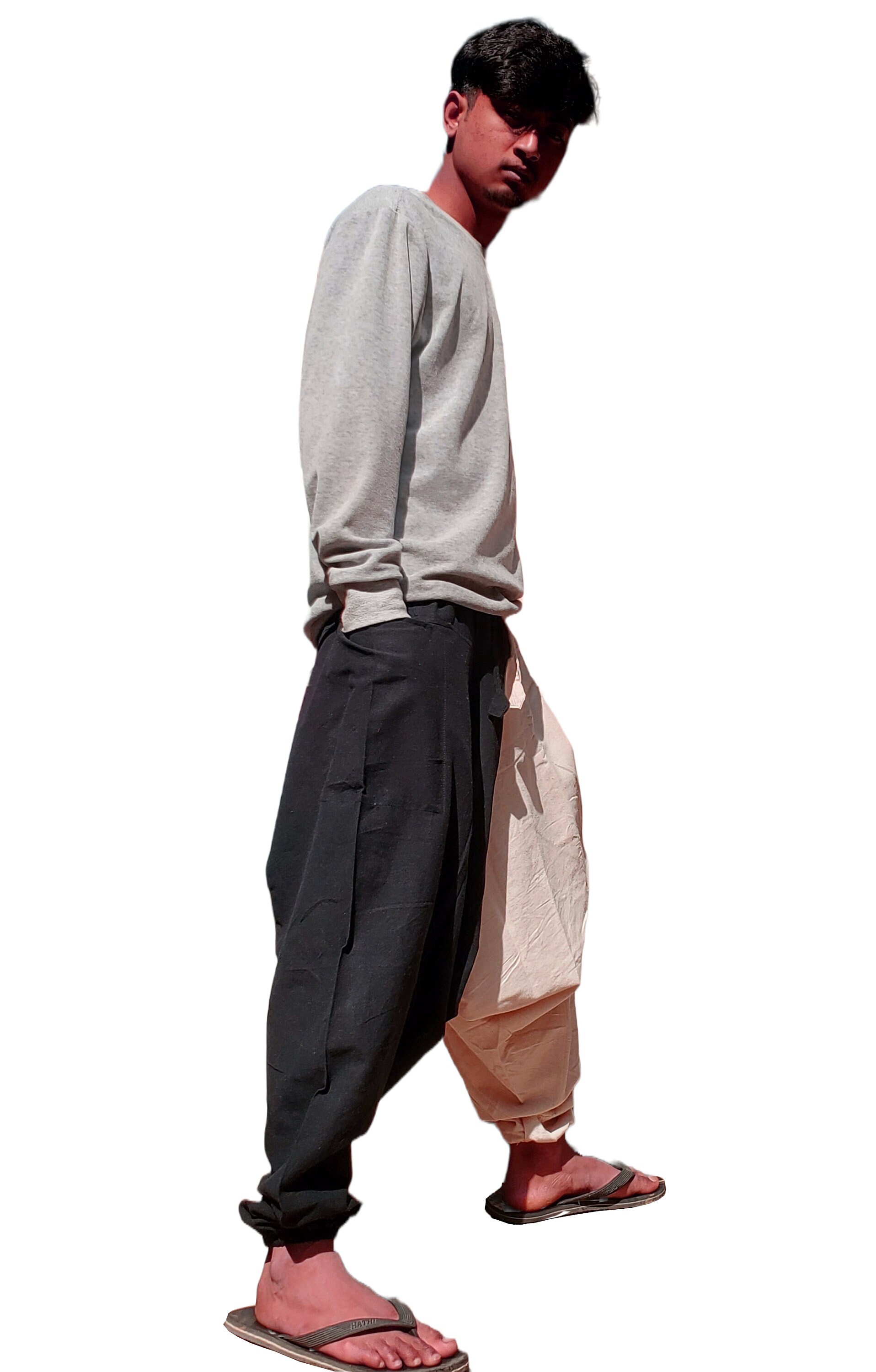 Black & White Cotton Harem Pants - Boho Yoga Aladdin Trousers - Etsy