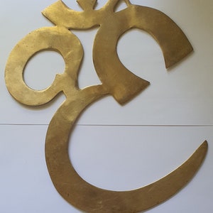 Metal Cast Brass Om Aum ॐ Solid Wall Hanging Sign Hinduism Mantra ...