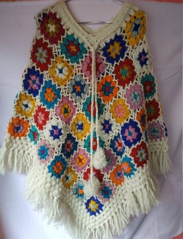 Handknitted Patchwork Wool Colourful Festival Boho Hippie - Etsy UK