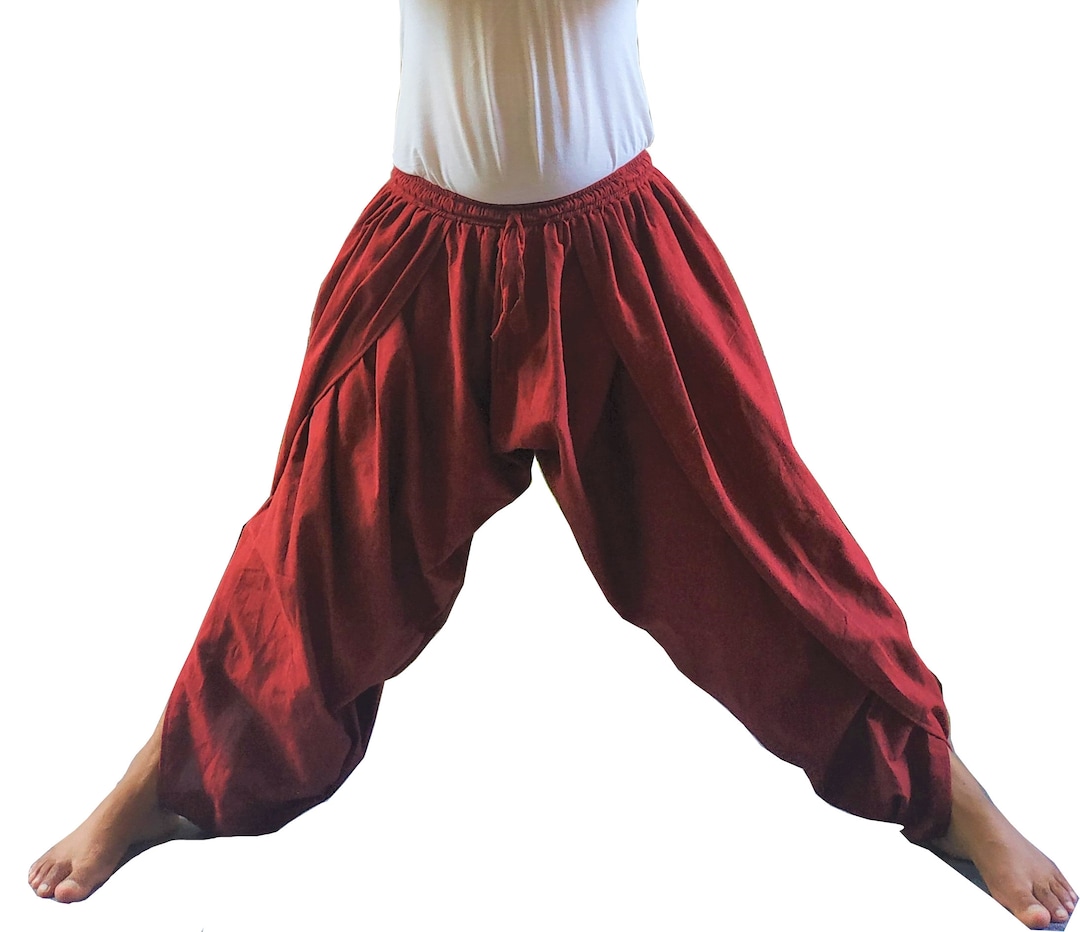 Fully Flexible Indian Yoga Dhoti Style Trousers | Men's Trousers ...