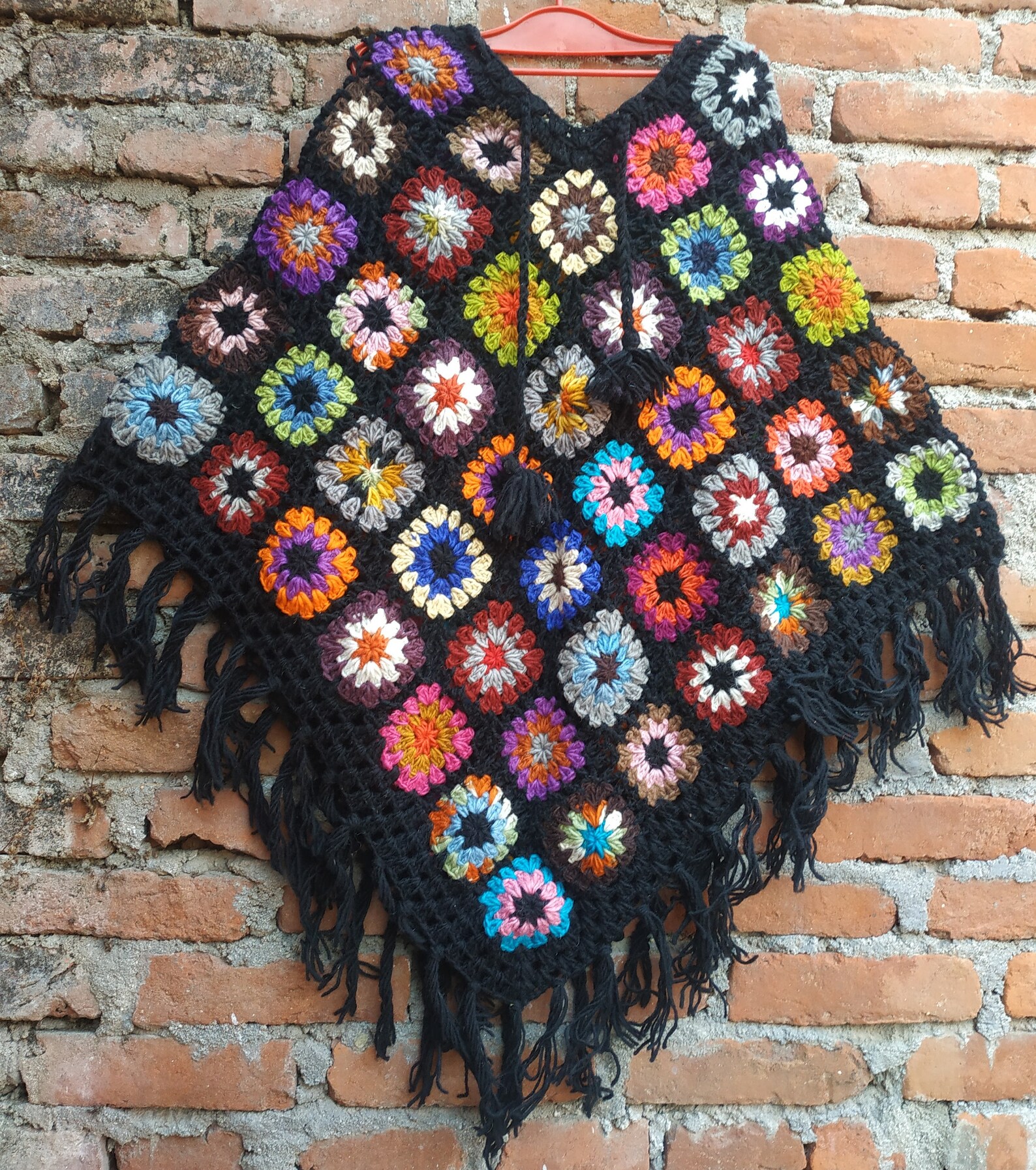 Handknitted Patchwork Wool Colourful Festival Boho Hippie - Etsy UK