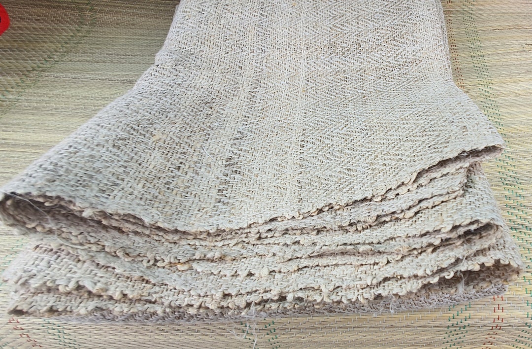 Rustic Organic Hemp and Flax/lenin Fibre Herringbone Weaving Natural ...