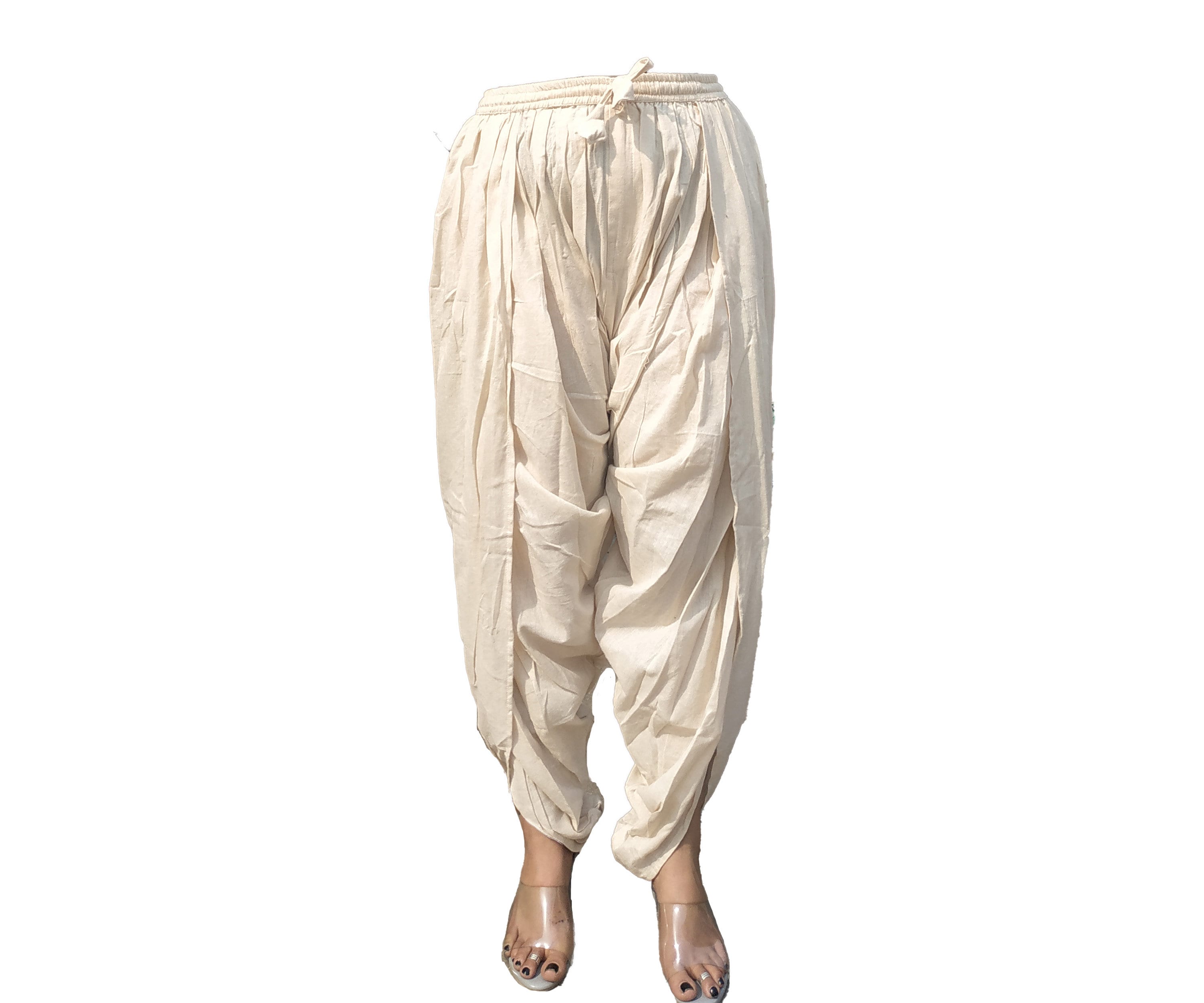 Indian Dhoti Style Ladies Trousers Pants| Elasticated Drawstrings ...