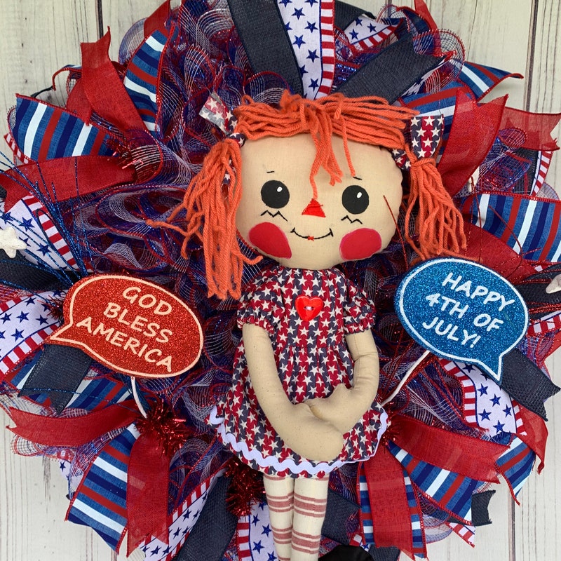 Patriotic Rag Wreath - Etsy