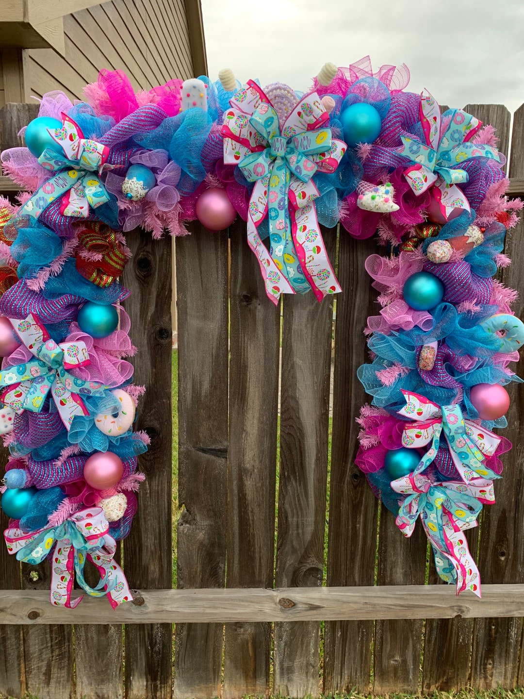 Christmas Sweet Treats Pink Garland, Christmas Gingerbread Garland ...