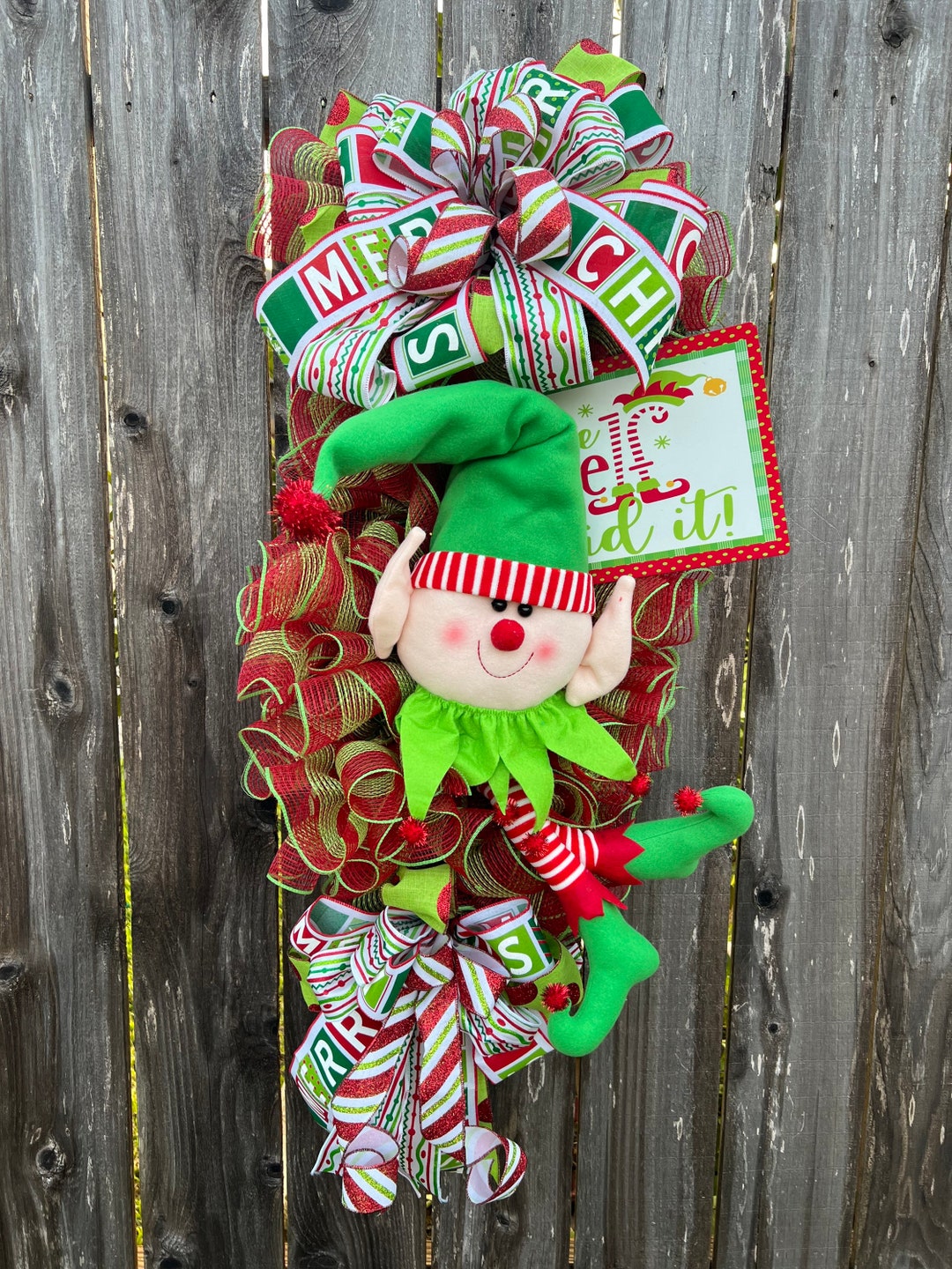 The Elf Did It Christmas Swag, Elf Wreath, Elf Swag, Christmas Elf Swag ...