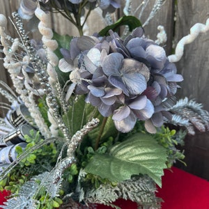 Silver Hydrangea Arrangement Christmas Hydrangea Arrangement - Etsy