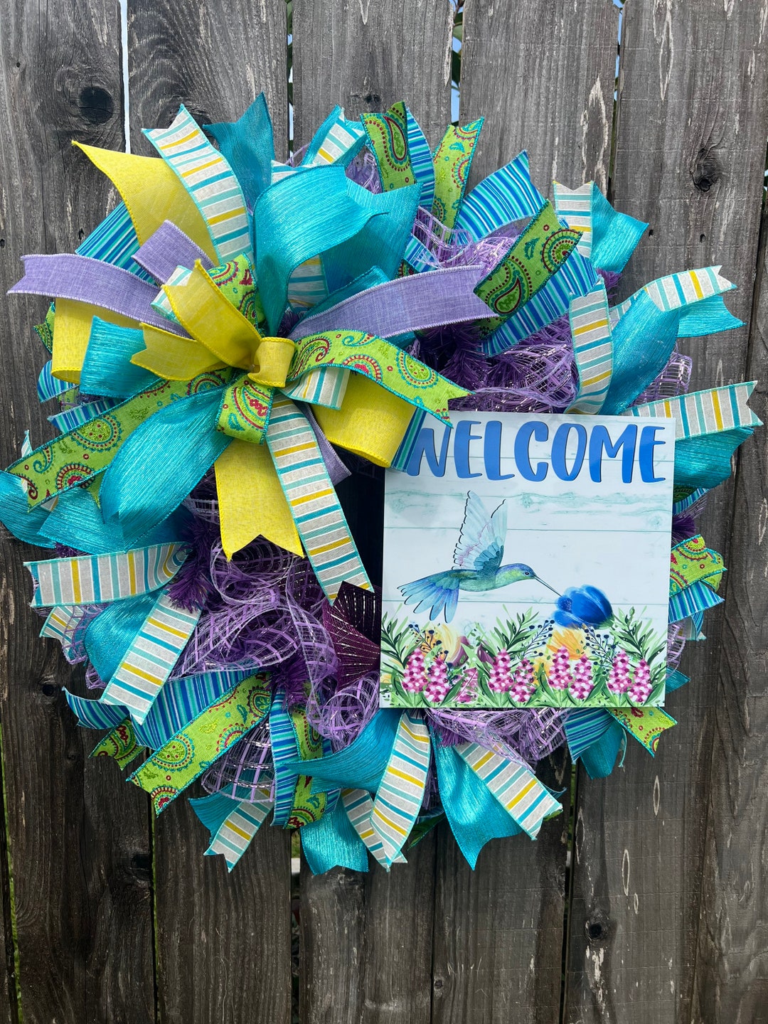 Hummingbird Wreath, Hummingbird Summer Wreath, Welcome Wreath ...