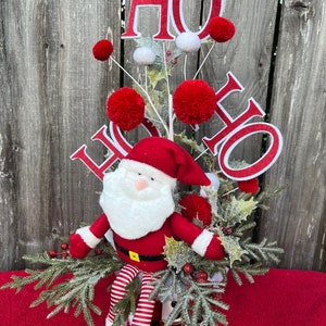 Santa Centerpiece, Santa Ho Ho Ho Centerpiece, Santa End Table Decor ...