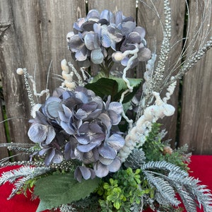 Silver Hydrangea Arrangement Christmas Hydrangea Arrangement - Etsy