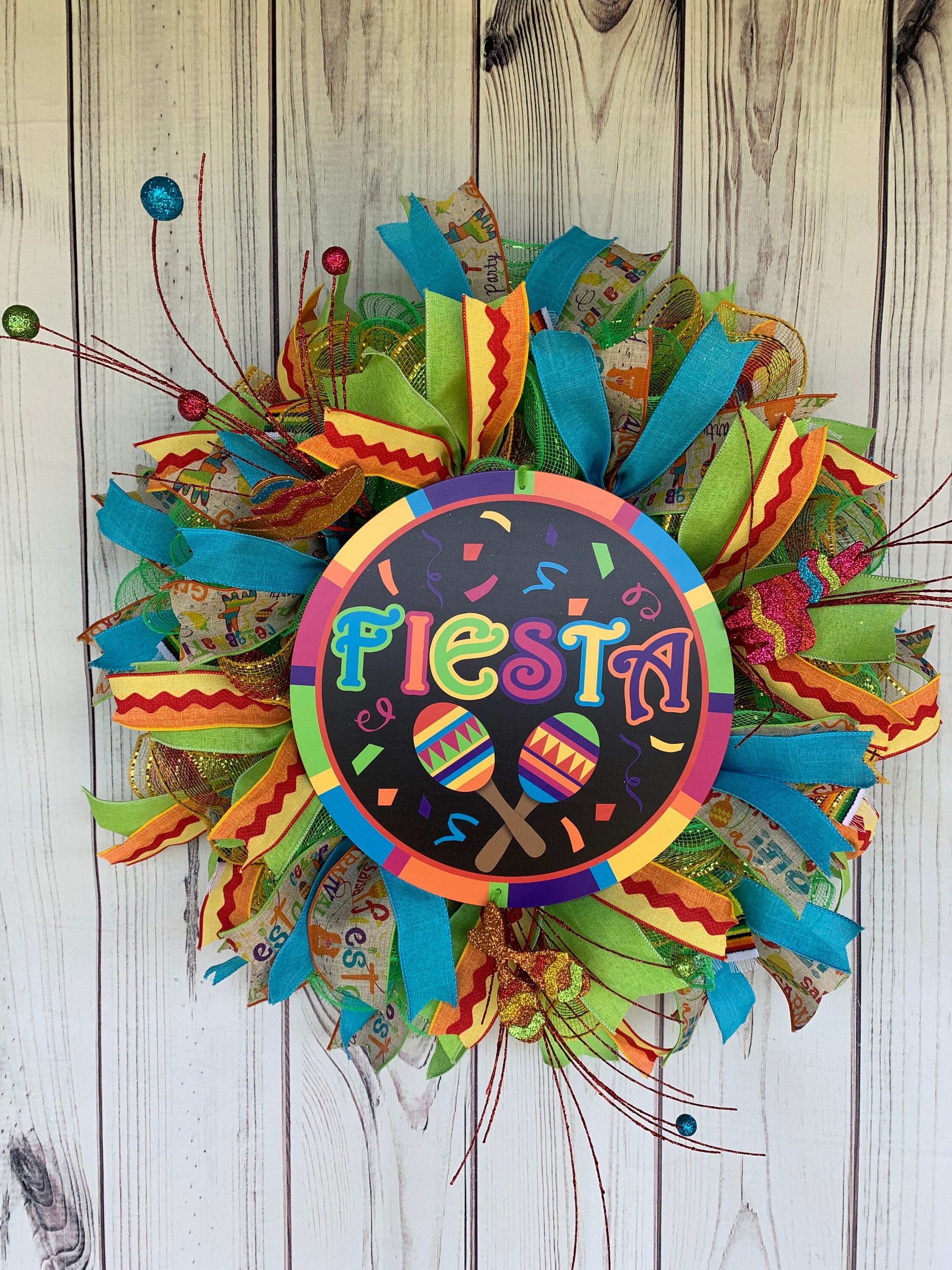 Fiesta Wreath Cinco De Mayo Wreath May 5th Celebration - Etsy