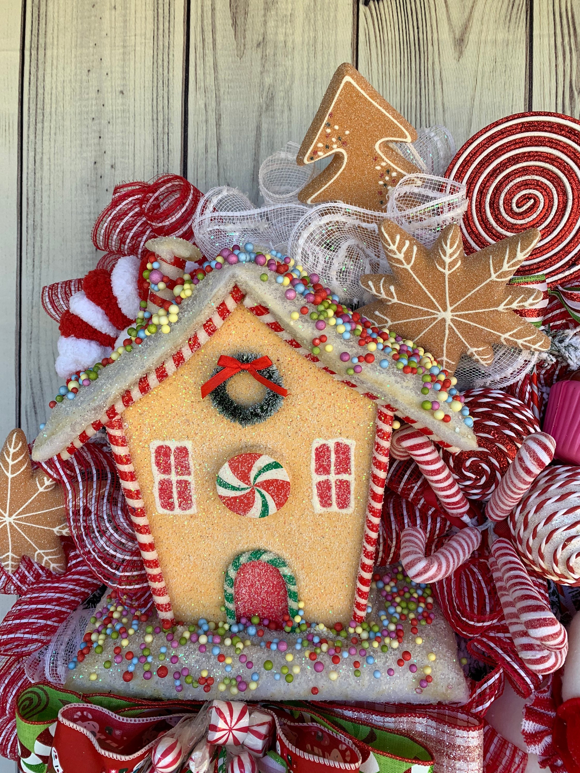Christmas Gingerbread Wreath Christmas Candy Wreath Etsy