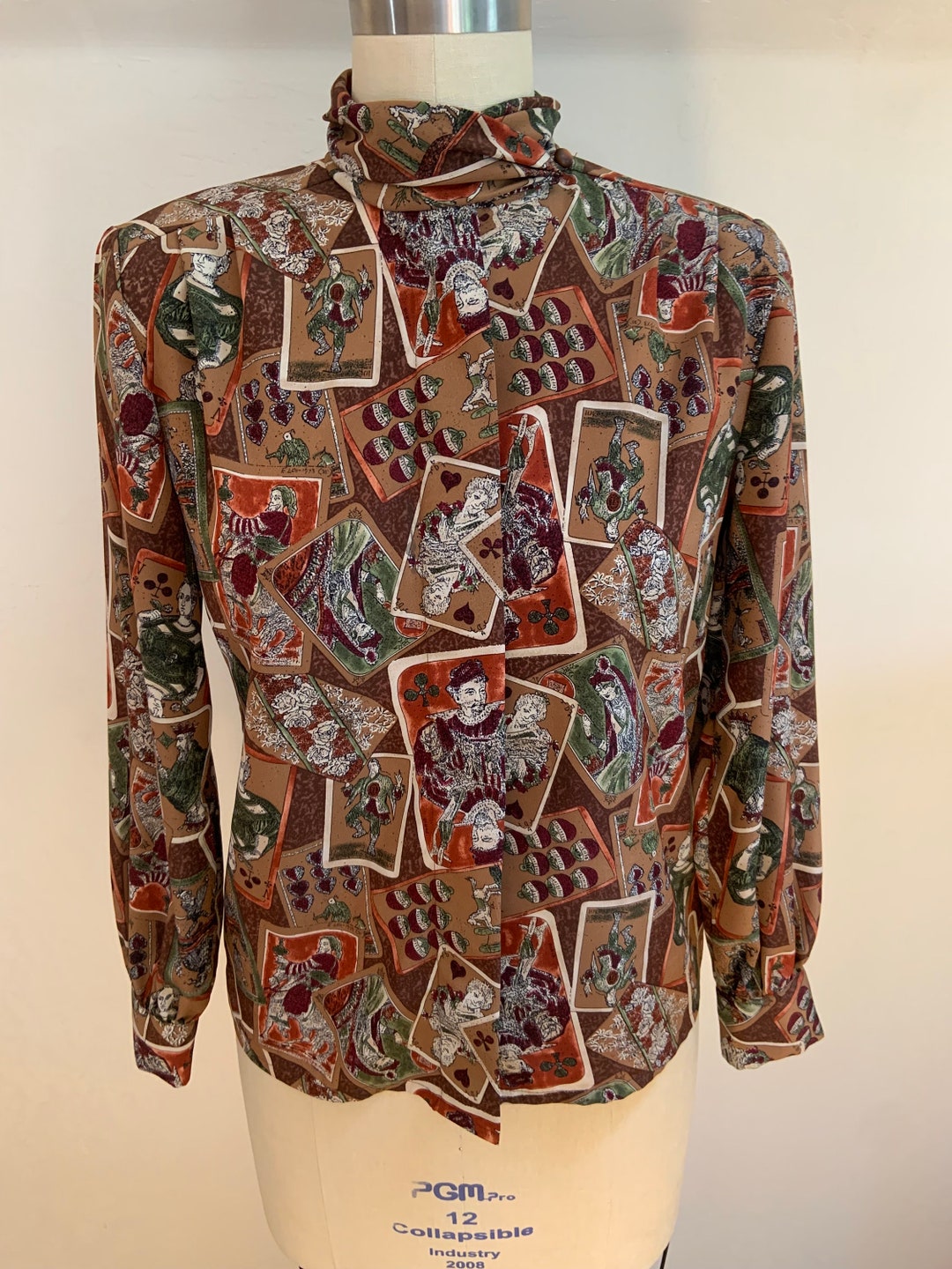 Vintage Playing Card Print Pendleton Blouse - Etsy