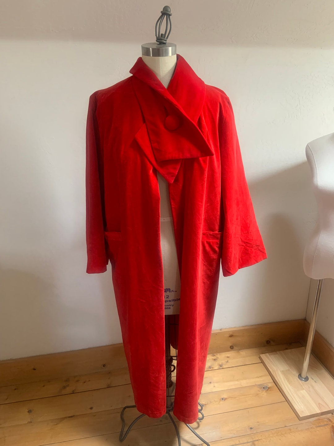 Vintage 1950's Red Velvet Duster Jacket Medium - Etsy