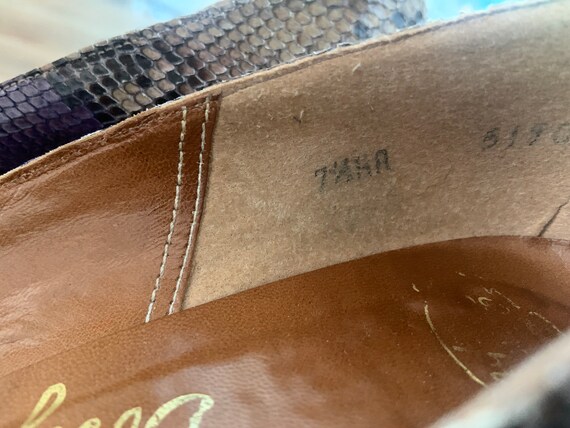 Vintage Purple Beige Snakeskin 1980’s Pumps Size 7.5 … - Gem