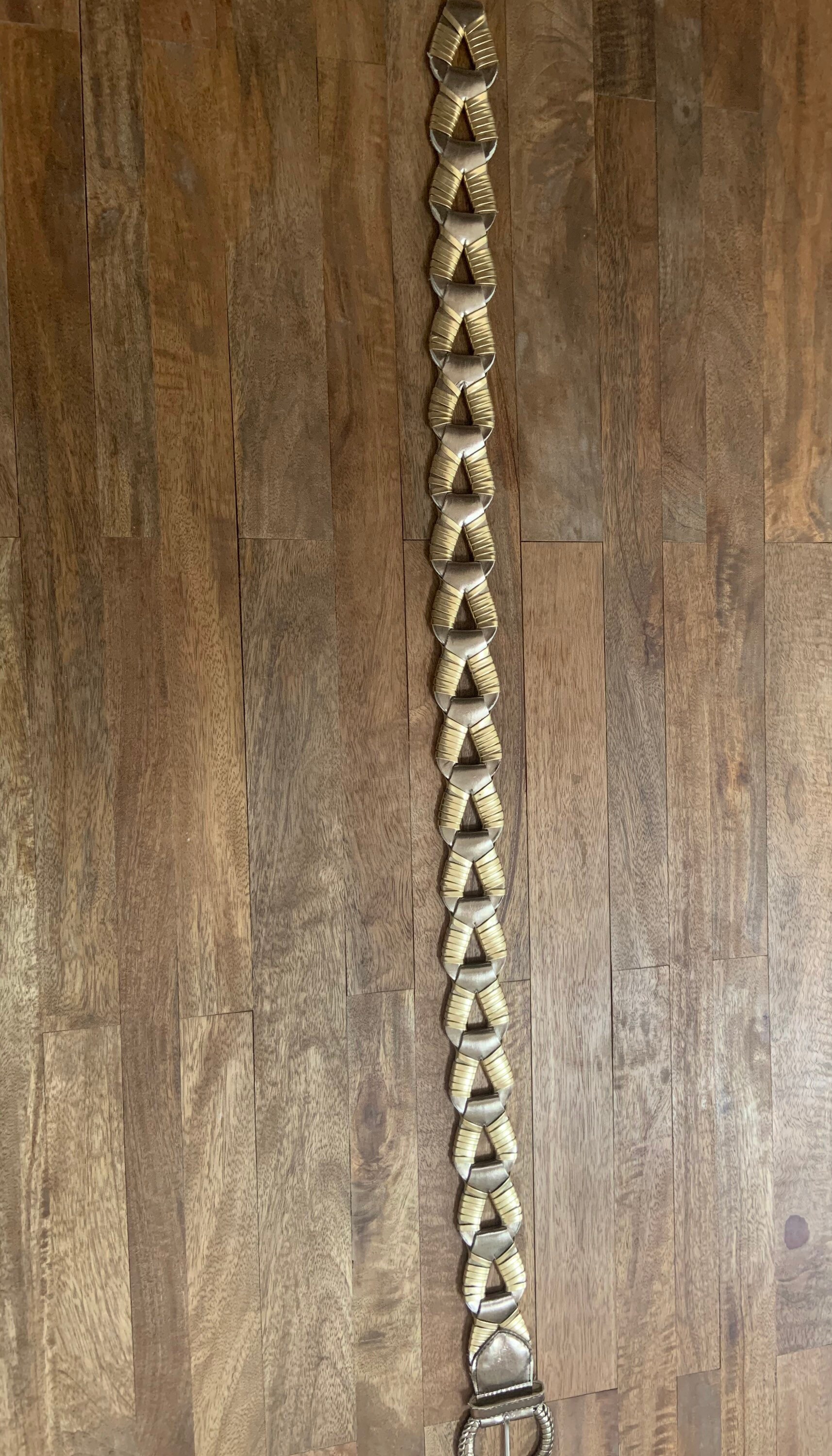 Vintage Glam Gold Metallic Belt Large - Etsy