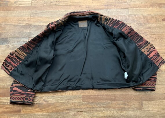 Vintage Western Cropped Woven Horse Jacket Large - Gem