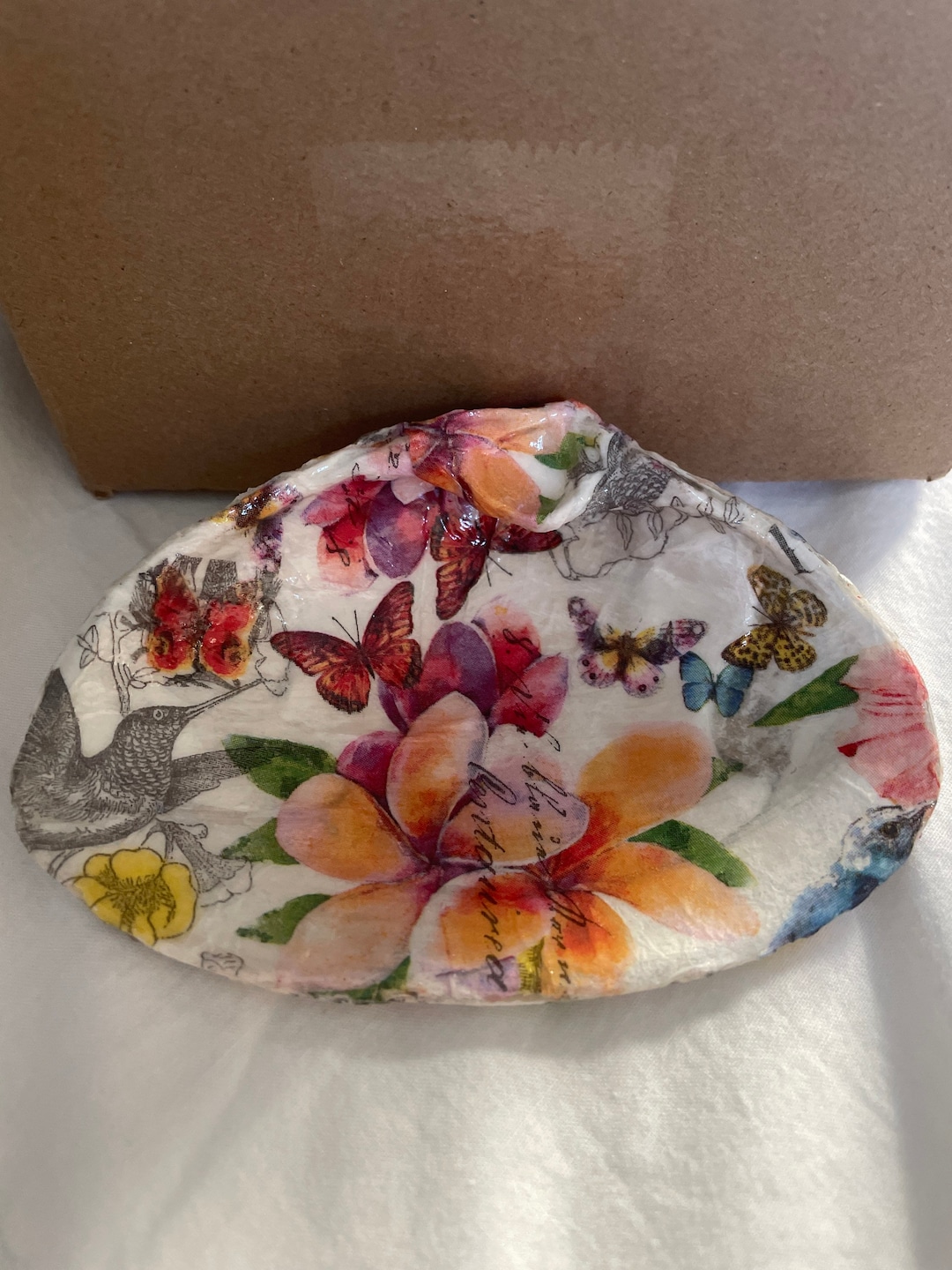 Butterfly Sea Shell Trinket Dish - Etsy