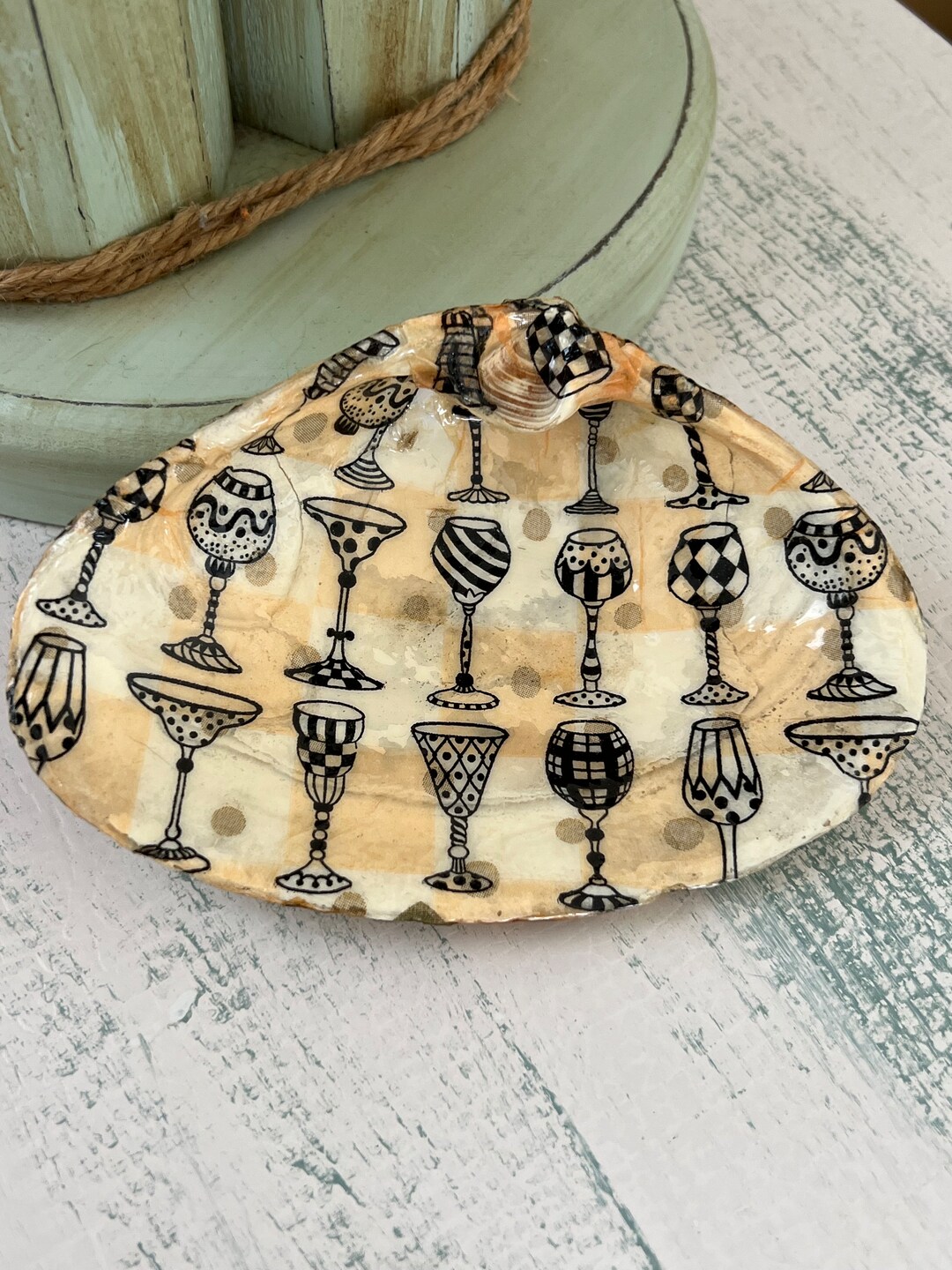 Time for a Drink Sea Shell Trinket Dish - Etsy