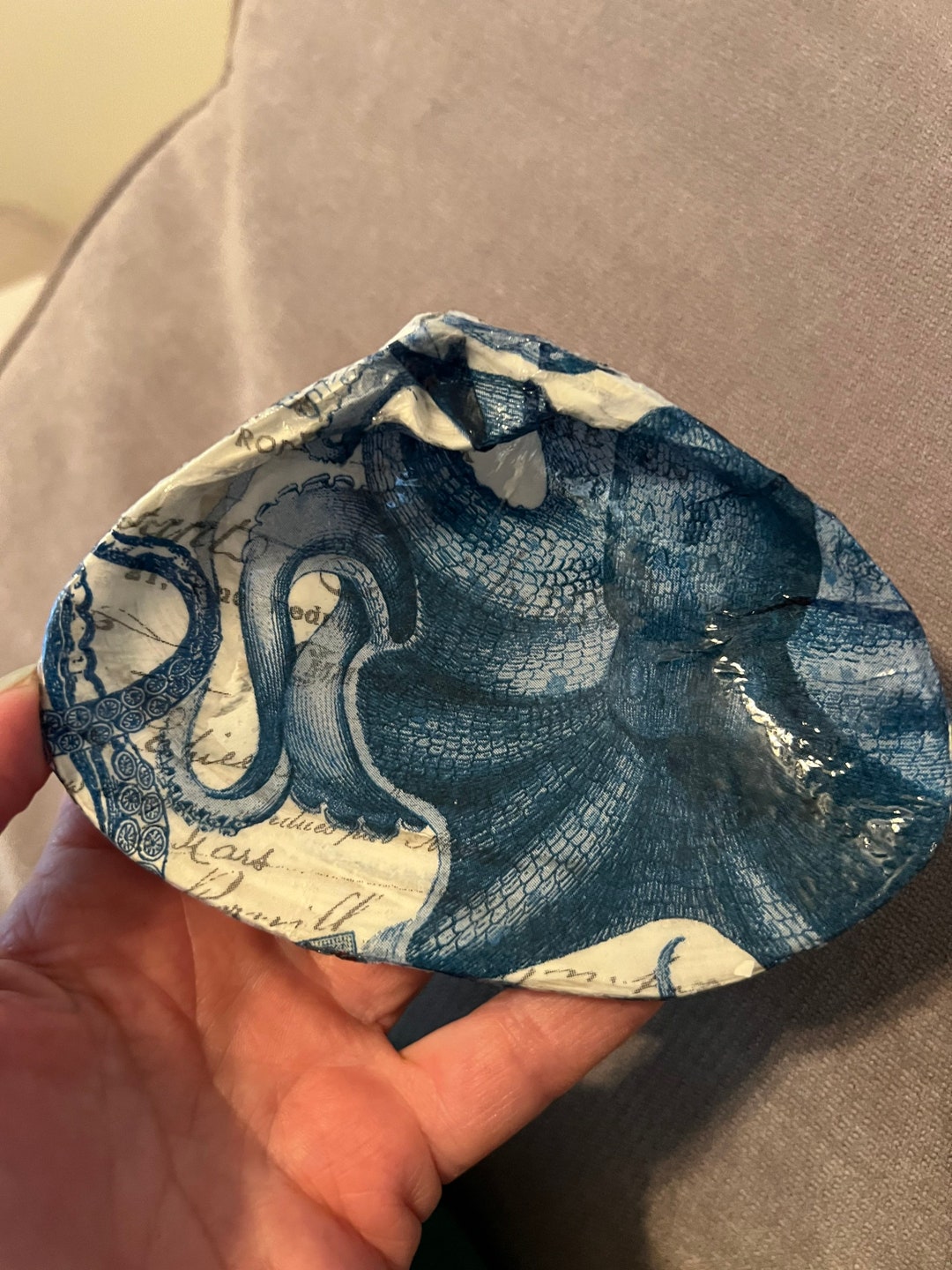 Octopus Decoupage Sea Shell - Etsy