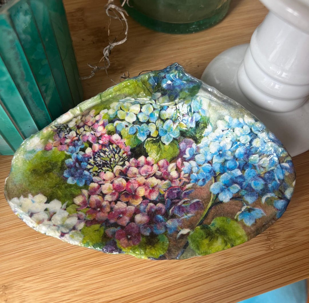 Hydrangeas on a Sea Shell - Etsy
