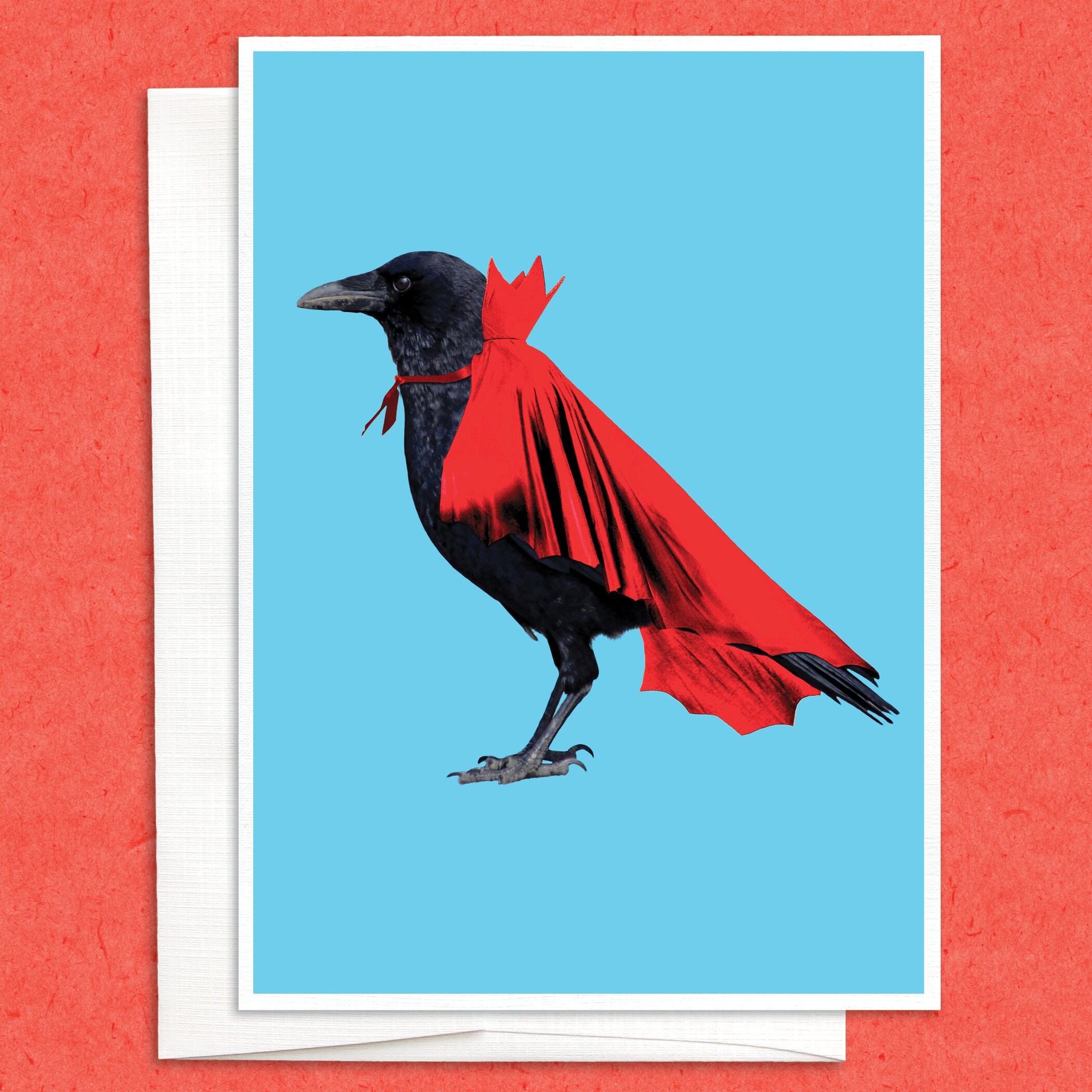 Crow With Cape Card, Funny Greeting Card, Bird Card, Friendship Card ...