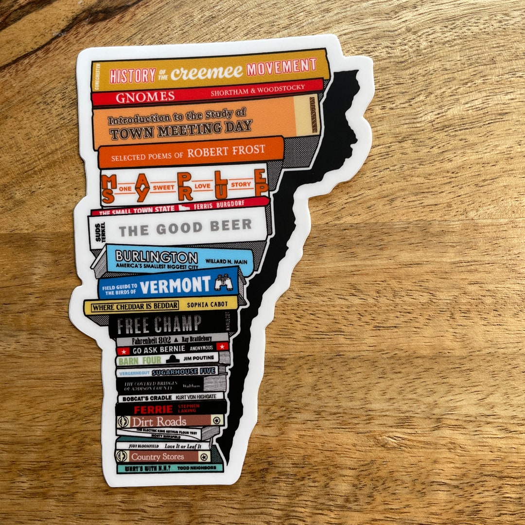 Vermont Book Stack Sticker | Funny Sticker | Vermont Sticker - Etsy
