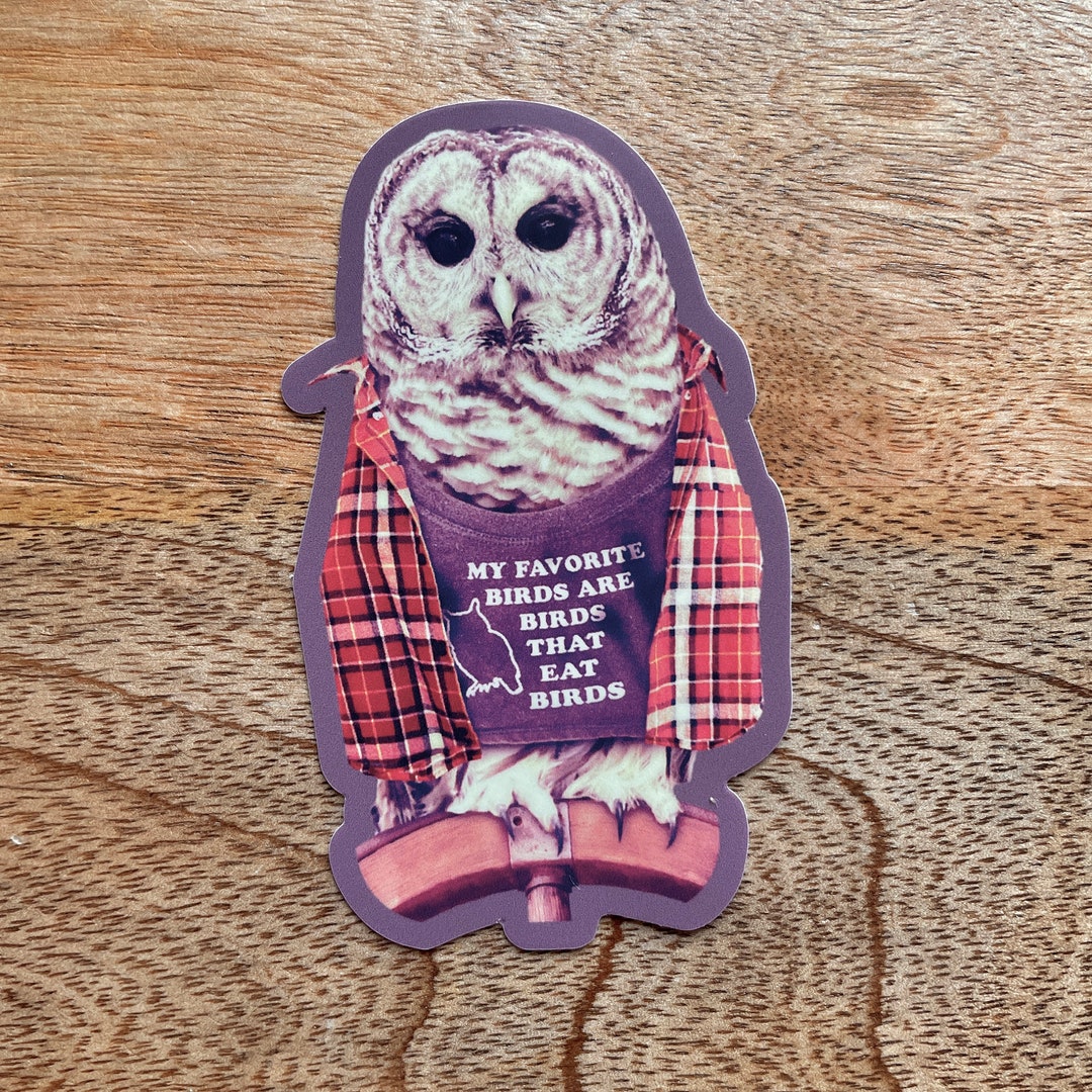 Barred Owl Sticker: Funny Bird With Flannel Shirt - Etsy
