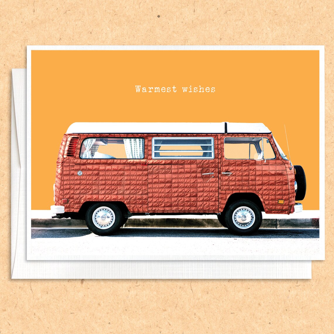 Warmest Wishes Puffy Coat Van Card Greeting Card Funny | Etsy