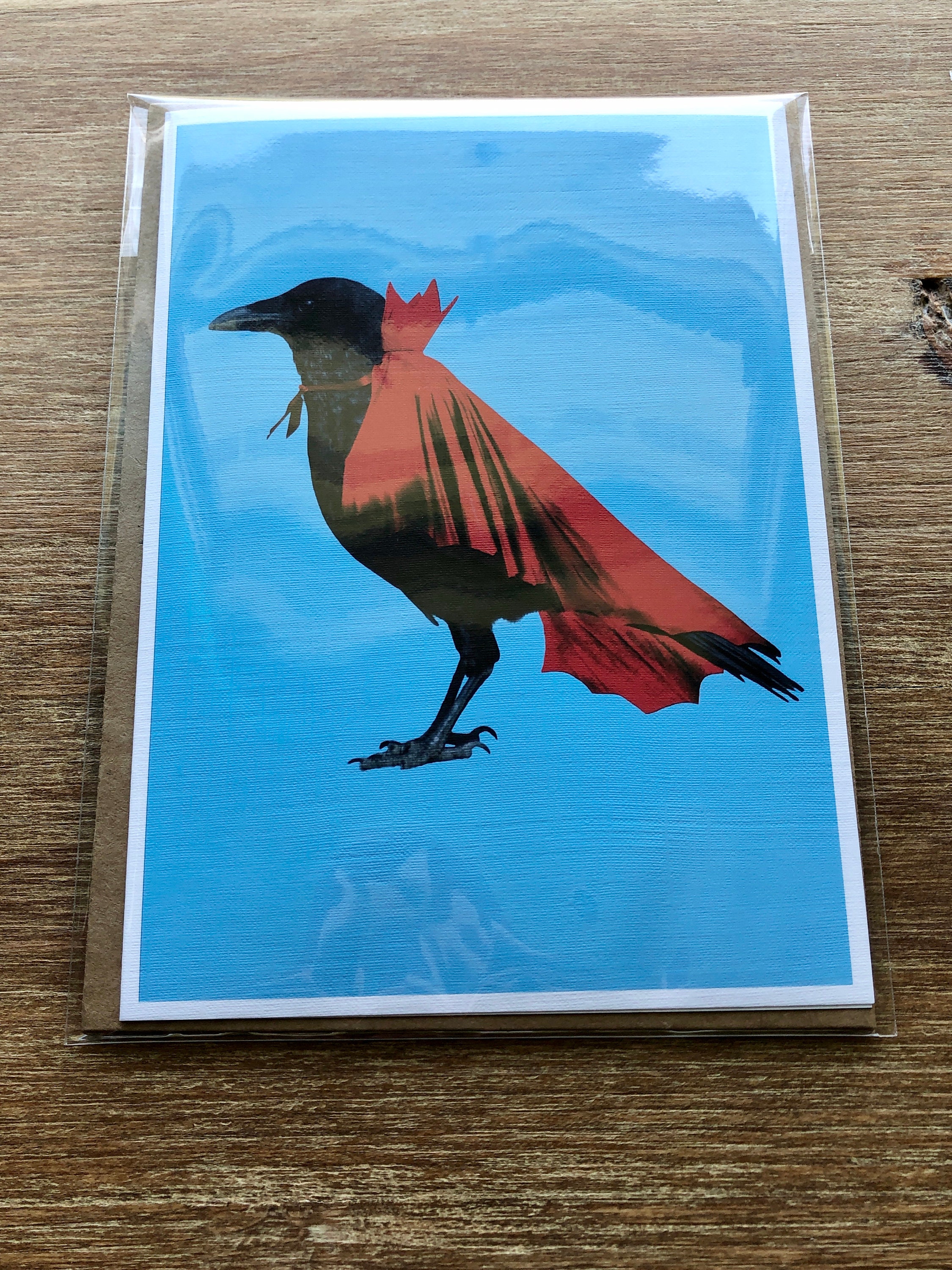 Crow With Cape Card, Funny Greeting Card, Bird Card, Friendship Card ...