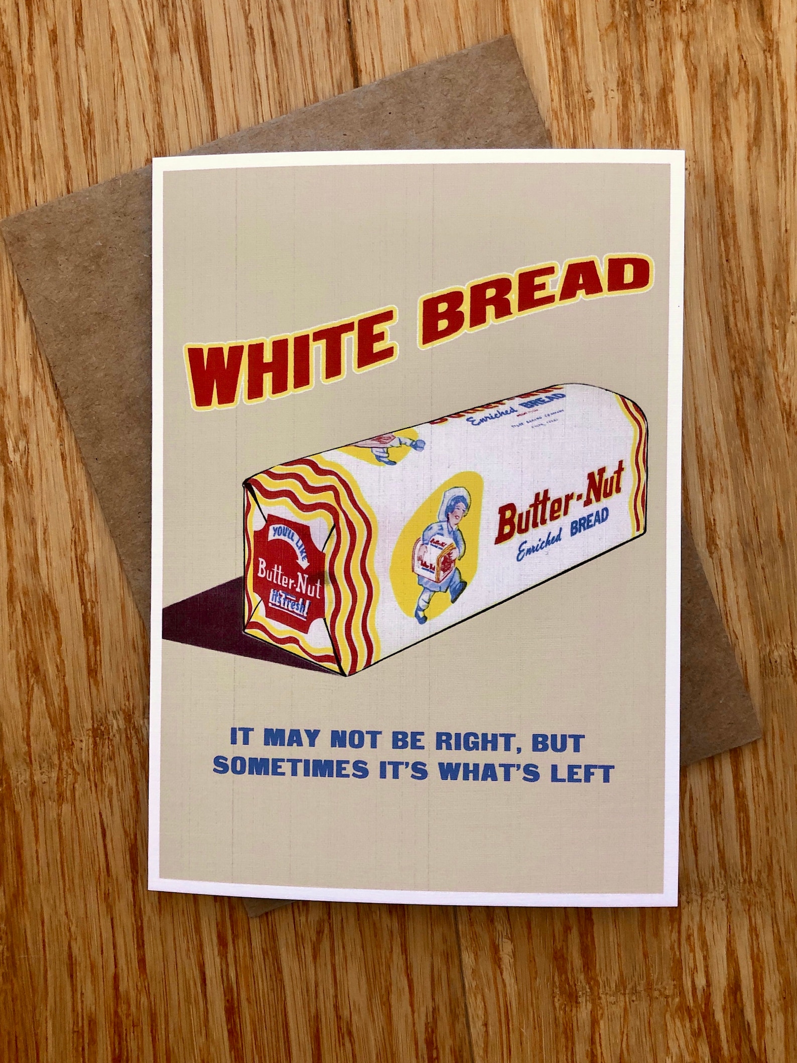 White Bread Card Friendship Card Thinking of you card Funny | Etsy