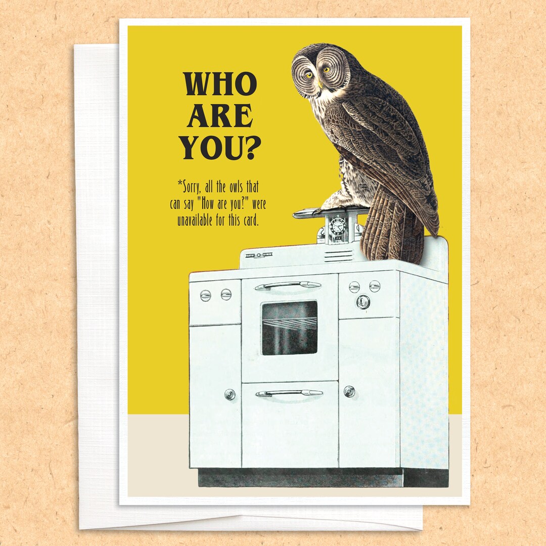 Funny Owl Greeting Card, Friendship Card, Thinking of You - Etsy