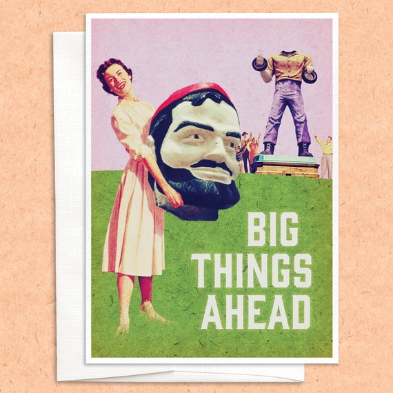 Big Things Ahead Card funny greeting card encouragement | Etsy
