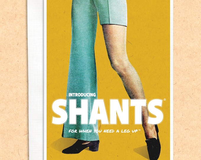 Shants Card | Funny Card, Greeting Card, Vintage Card, Humorous Card ...