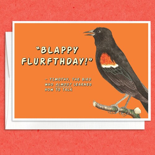 Flappy Birthday Card Funny Greeting Card Humor Bday Bird - Etsy