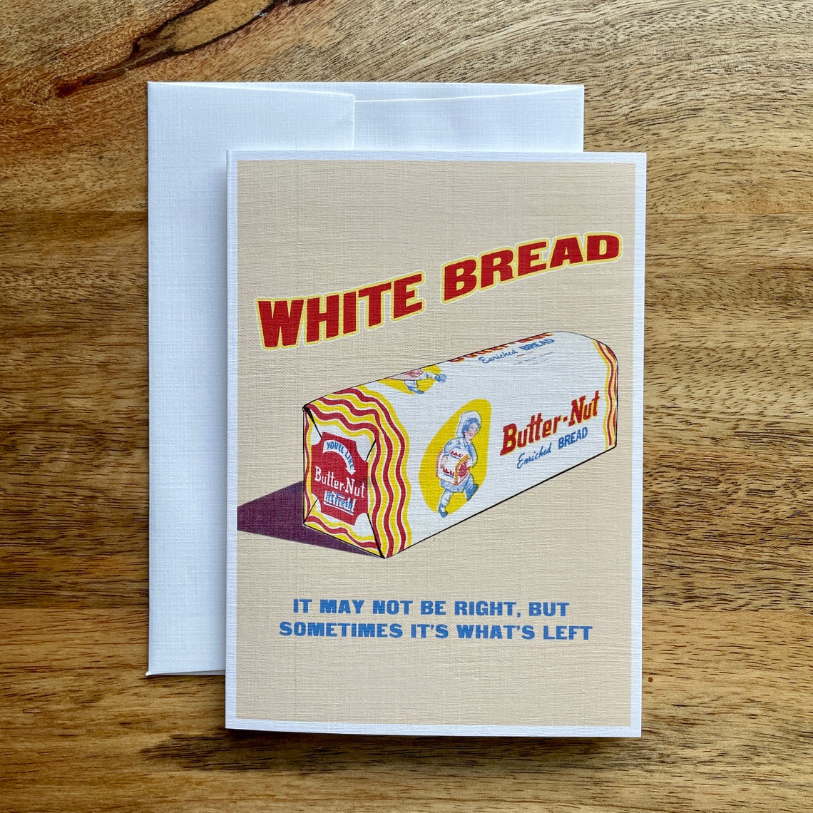 White Bread Card, Friendship Card, Thinking of You Card, Funny Greeting ...
