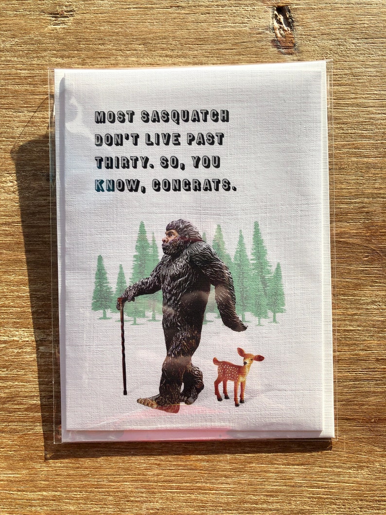 Bigfoot Birthday Card | Funny Birthday Card | Sasquatch Card | Funny ...