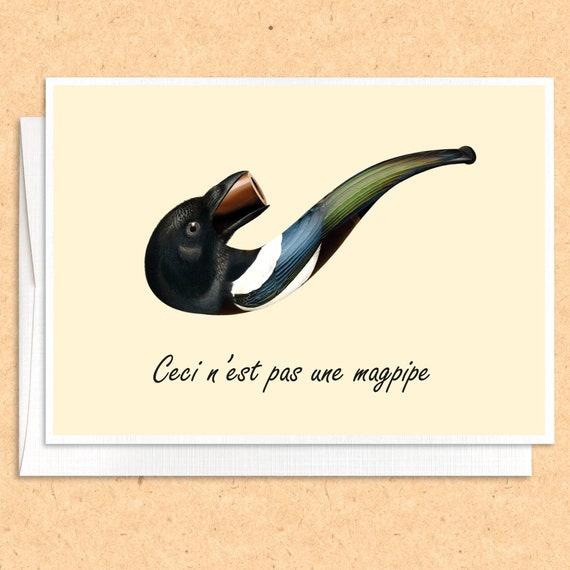 Magpie Magpipe Card Funny Greeting Card Funny Card Bird | Etsy