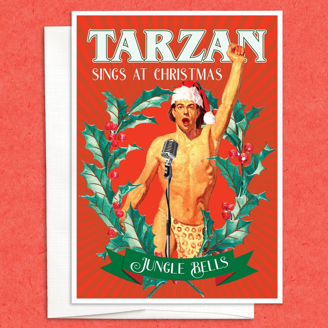 Tarzan Holiday Card, Funny Greeting Card, Humor Holiday, Christmas Card ...