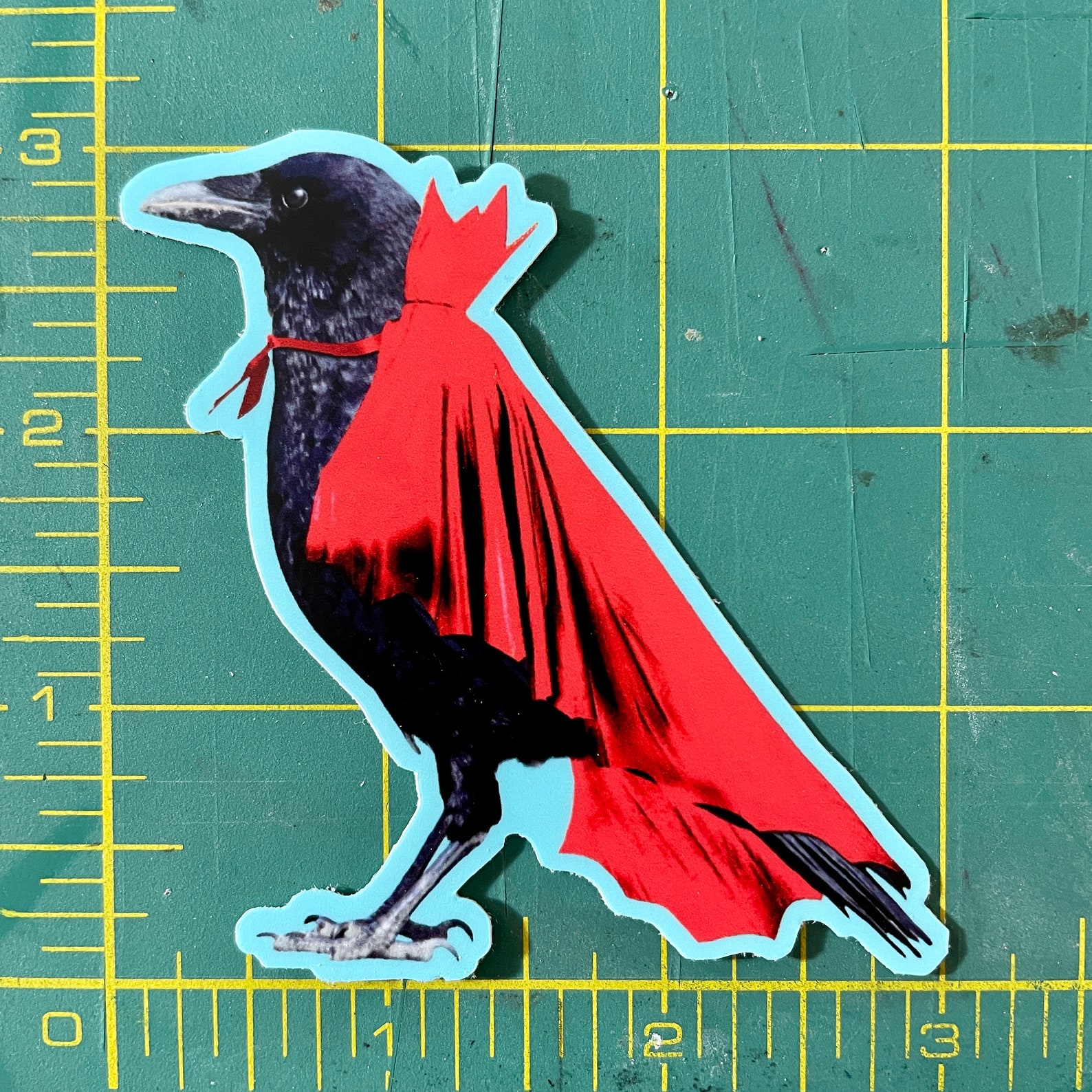 Crow With Cape Sticker Animal Sticker Funny Sticker Bird Sticker - Etsy