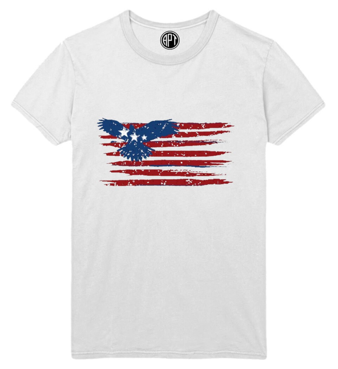 Patriotic Red White Blue Eagle Flag Printed T-shirt Adult Unisex Sizes ...