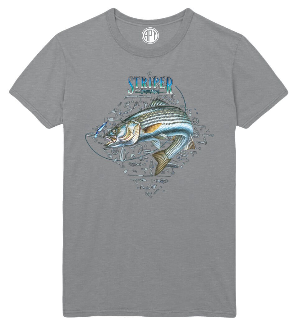 Striper Fish With Diamond Background Adult Unisex T-shirt in Regular ...